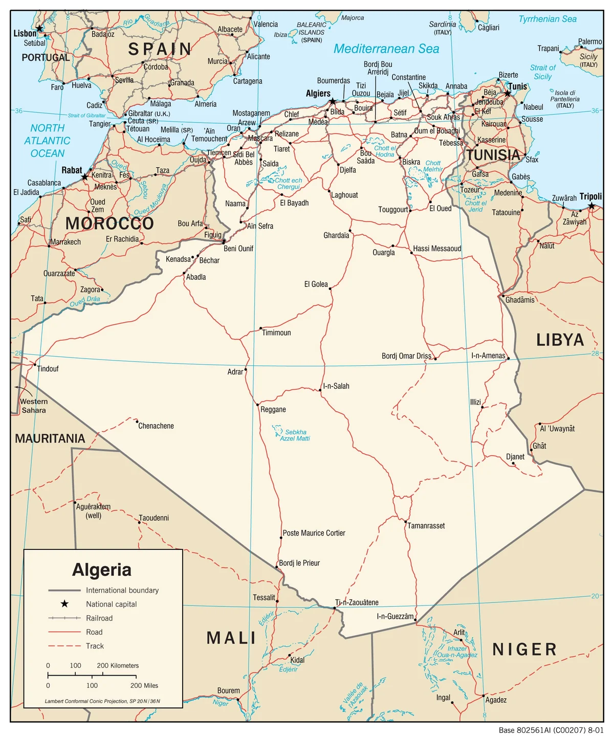 Mapa de Argelia: wilayas, relieve, transporte, clima y energía