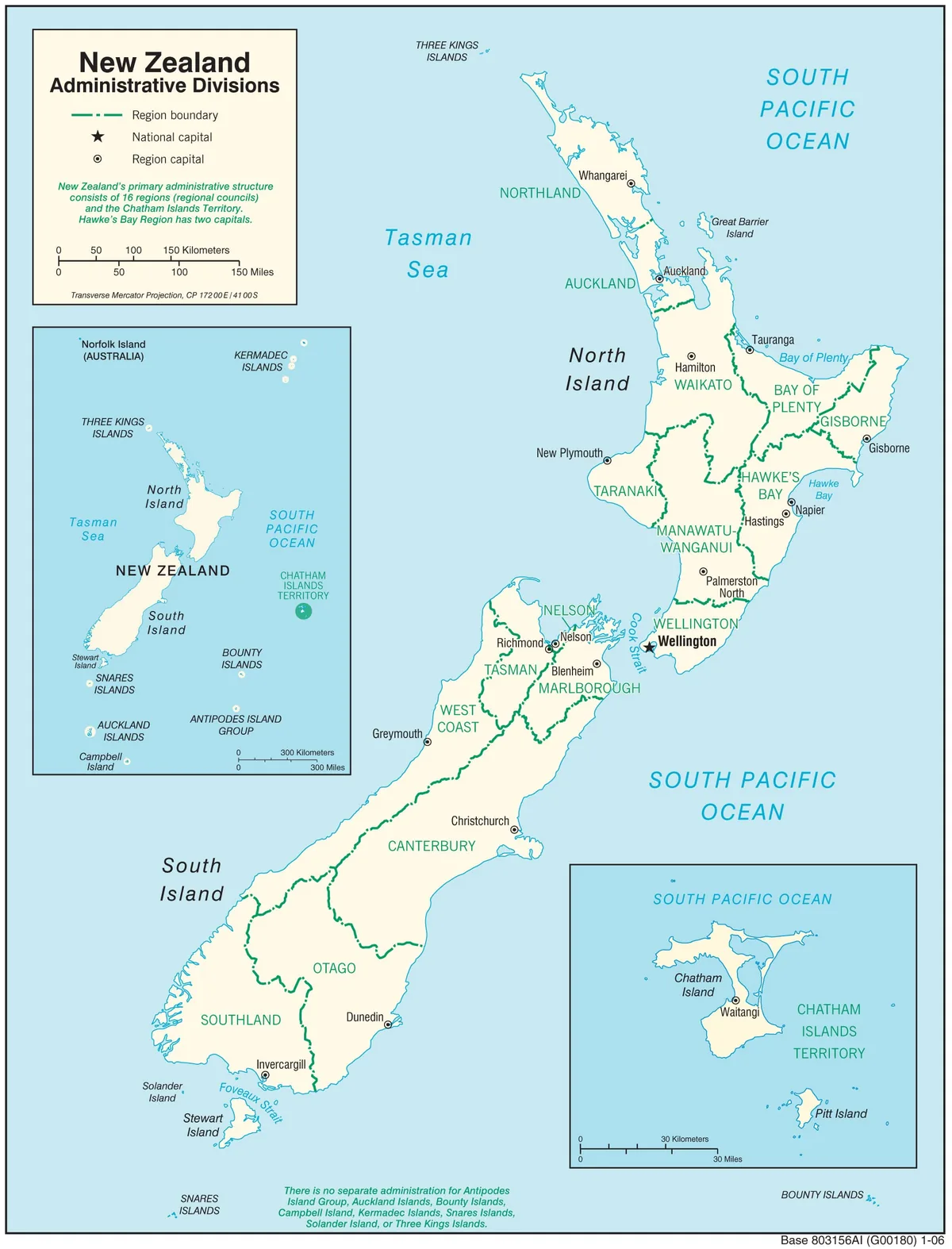 Mapa de Nueva Zelanda: regiones, relieve, carreteras y ferrocarril